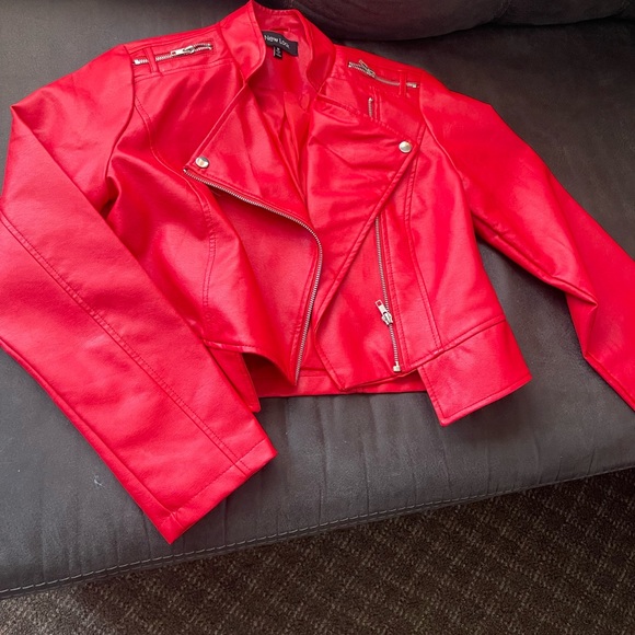 New Look | Jackets & Coats | Brand New Look Red Faux Leather | Poshmark